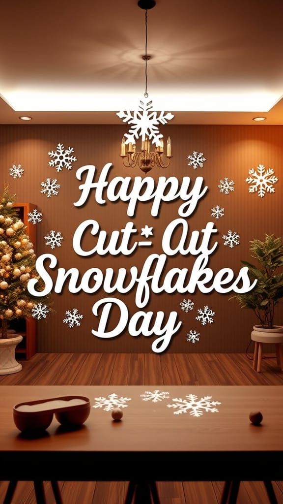 Whimsical Snowflakes Dance in a Modern Craft Room - AI Art