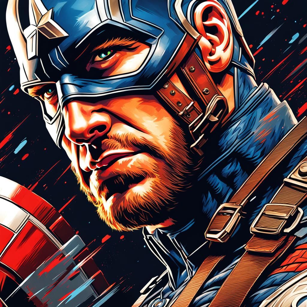 Captain America portrait. - AI Generated Artwork - NightCafe Creator