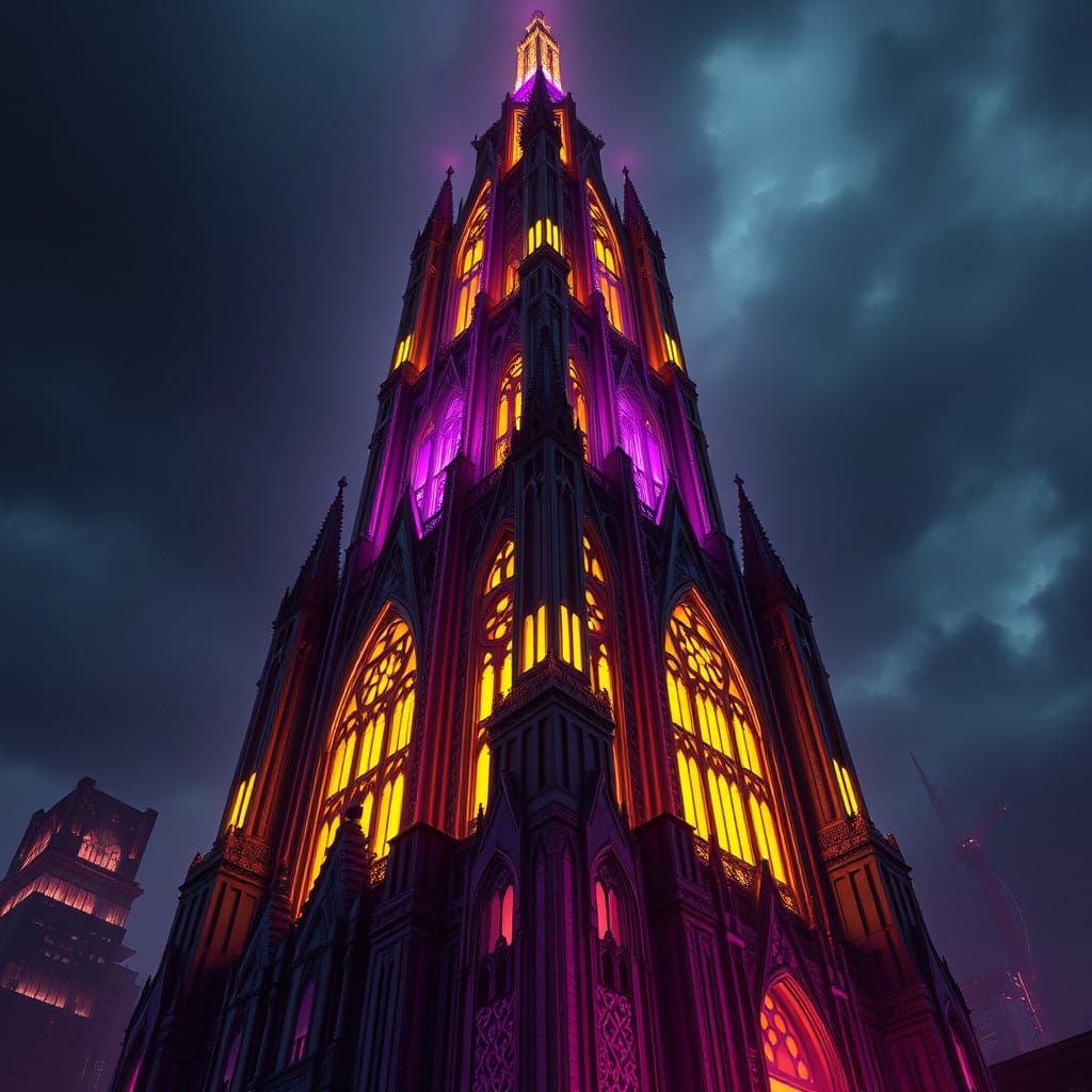 Nakatomi Tower - Majestic Gothic-Inspired Nakatomi Tower Ill...