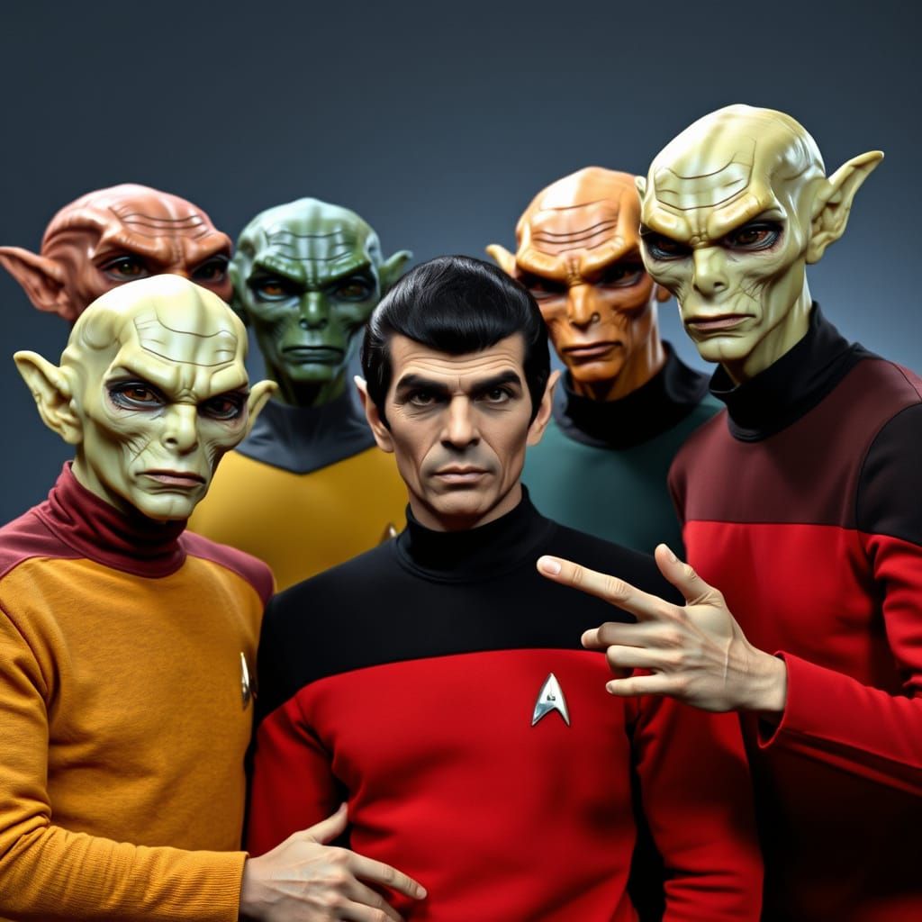 Star Trek Aliens Unite for a Cheesy Group Photo - AI Art
