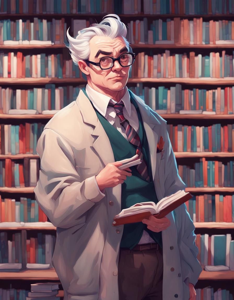 Librarian Professor - AI Generated Artwork - NightCafe Creator