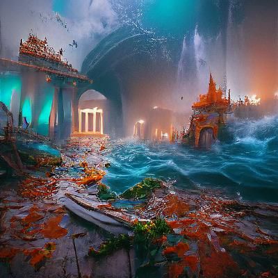 fall of atlantis - AI Generated Artwork - NightCafe Creator