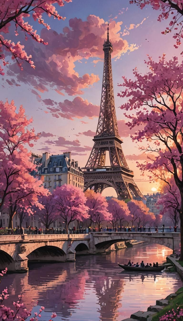 Eiffel Tower Viewed From Seine River - AI Generated Artwork - NightCafe ...