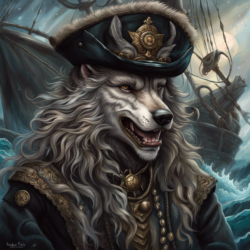 Wolf Captain - AI Generated Artwork - NightCafe Creator