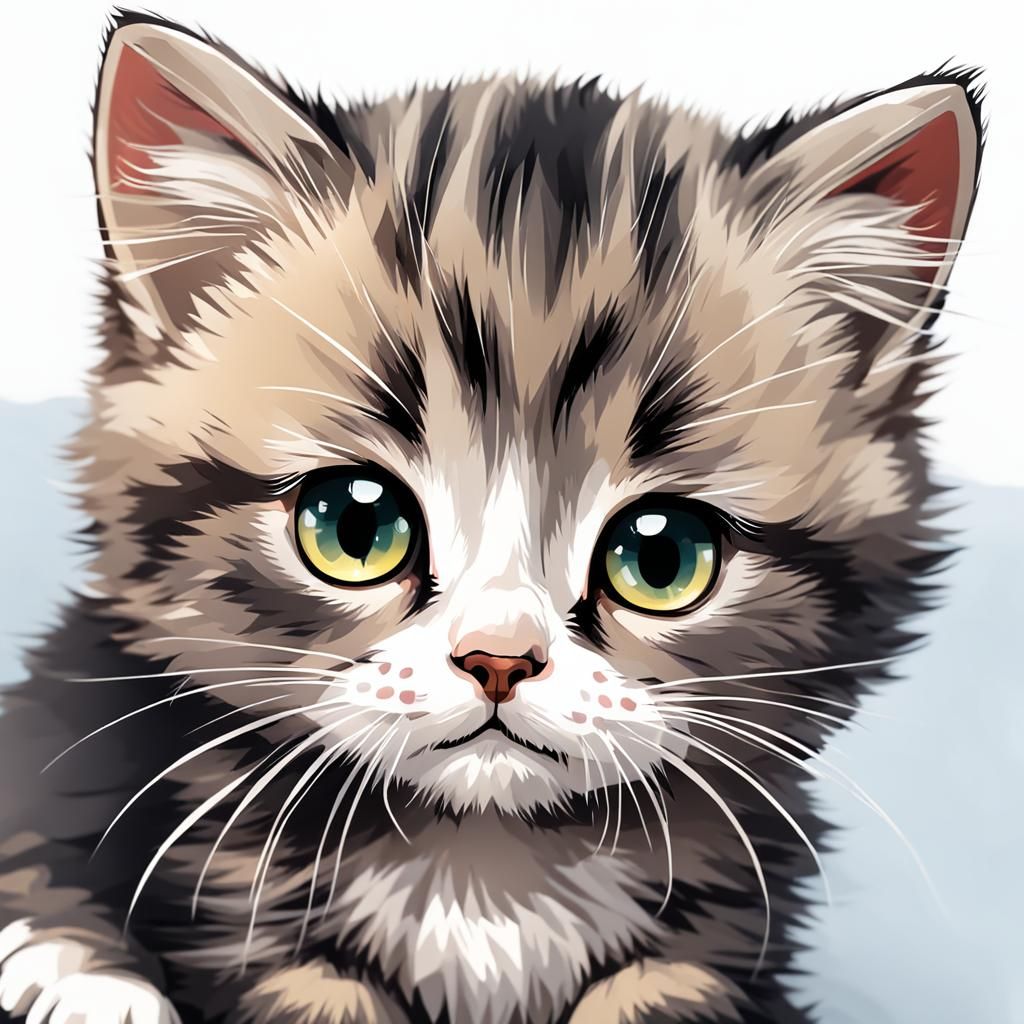 Cute cat. By AAM XL Anime Mix v1 - AI Generated Artwork - NightCafe Creator