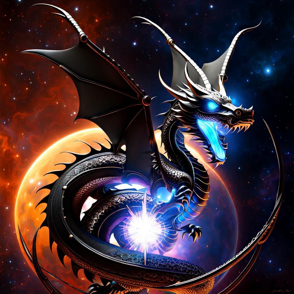 Cosmic Metal Dragon - AI Generated Artwork - NightCafe Creator