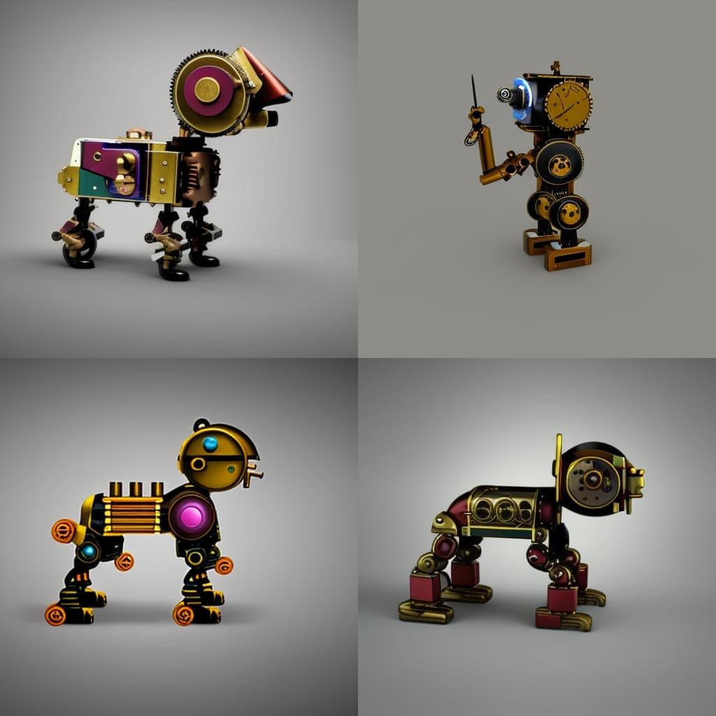 Steampunk robot dog Kandinsky - AI Generated Artwork - NightCafe Creator