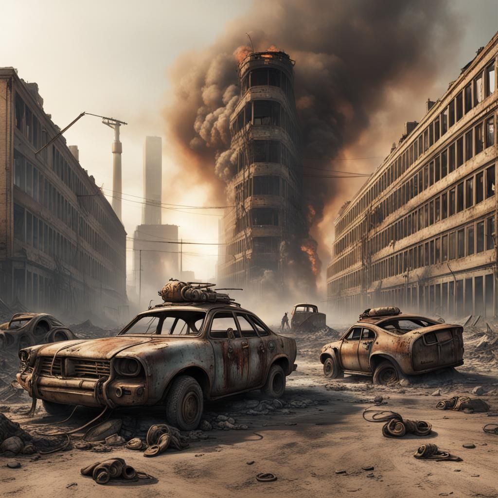 Burned out City - AI Generated Artwork - NightCafe Creator