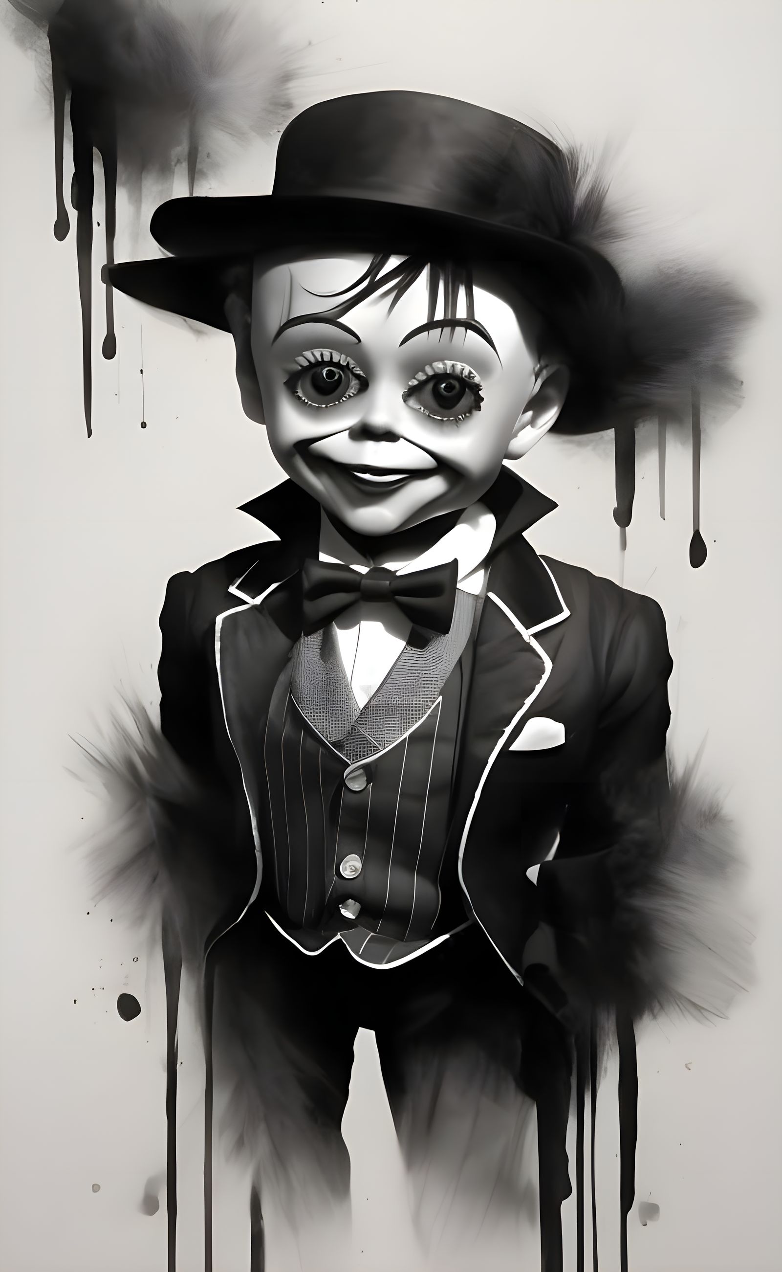Splash portrait of a ventriloquist dummy. - AI Generated Artwork ...