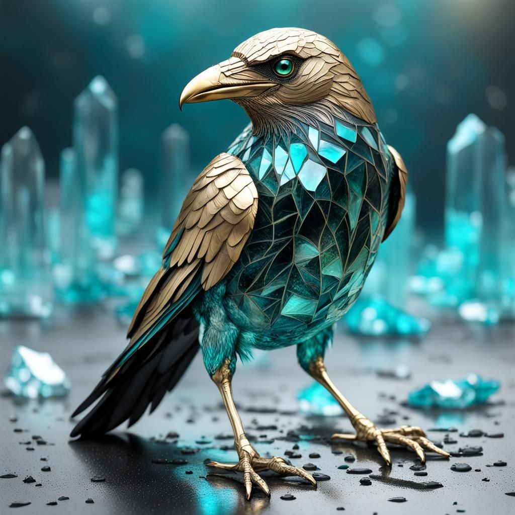 Crystalized crow - AI Generated Artwork - NightCafe Creator