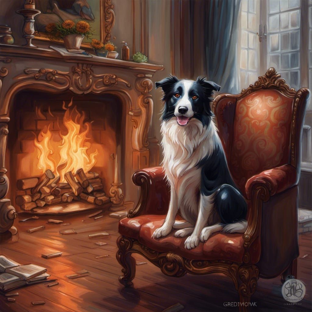 Cozy fireplace Companion - AI Generated Artwork - NightCafe Creator