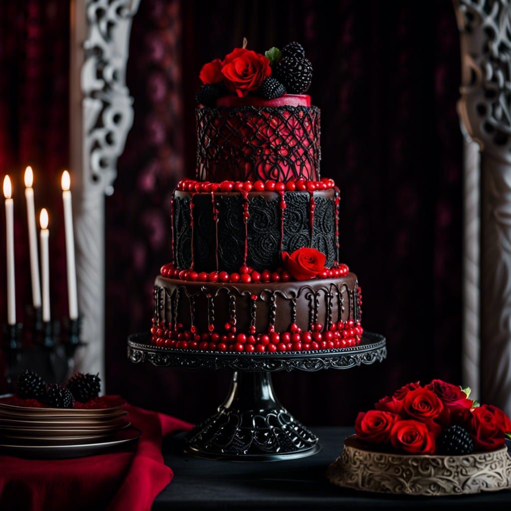 gothic wedding cake - AI Generated Artwork - NightCafe Creator