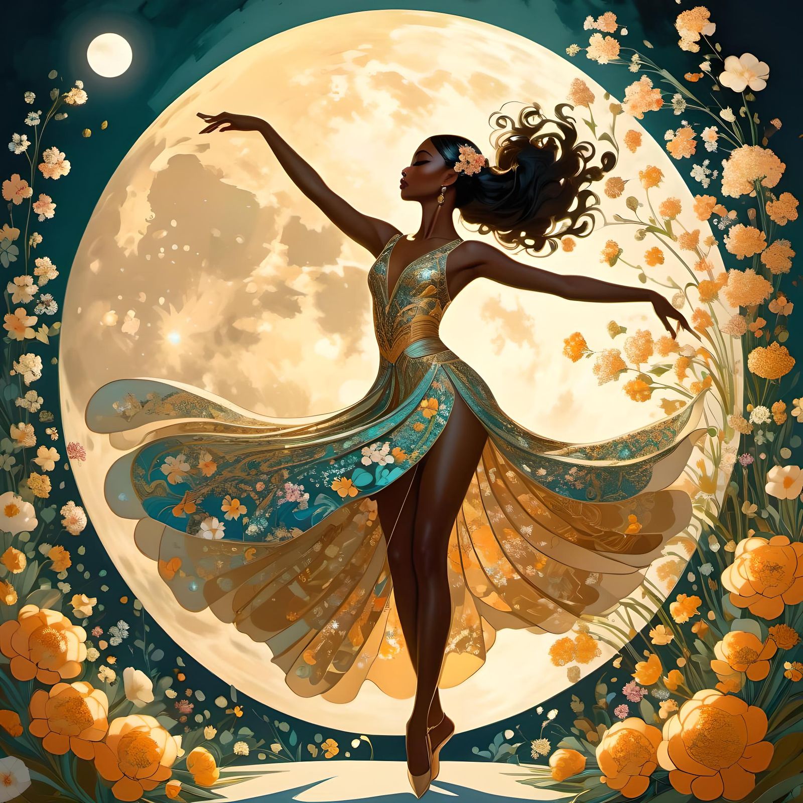 Moon Ballerina - AI Generated Artwork - NightCafe Creator