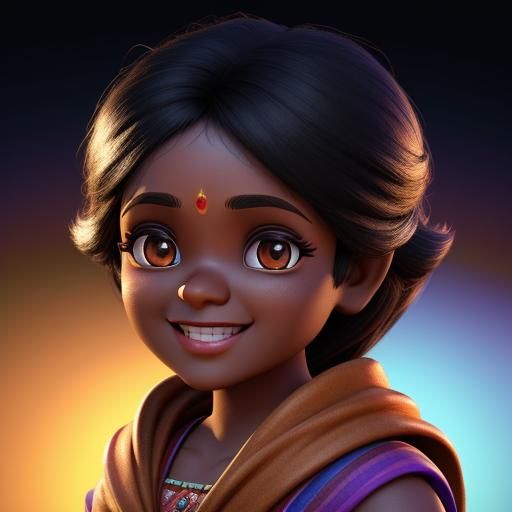 Tamil Chibi girl - AI Generated Artwork - NightCafe Creator