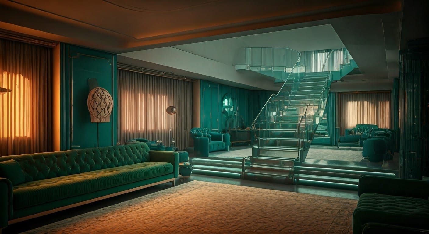 Sleek Futuristic Space Age Interior in Warm Earth ... - AI Art