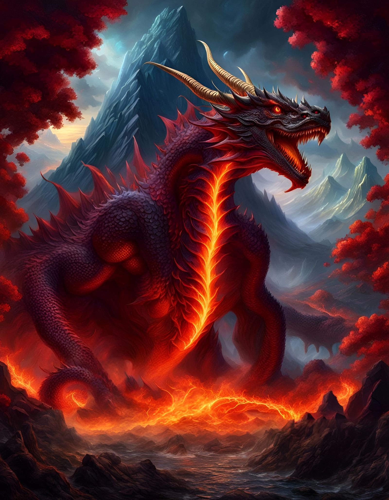 🔥Magma Dragon🔥 - AI Generated Artwork - NightCafe Creator