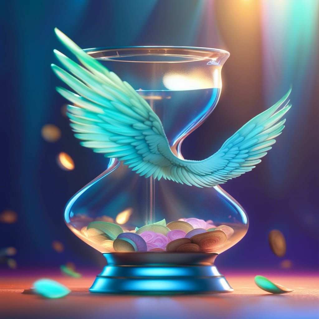 Dollars with wing flying - AI Generated Artwork - NightCafe Creator