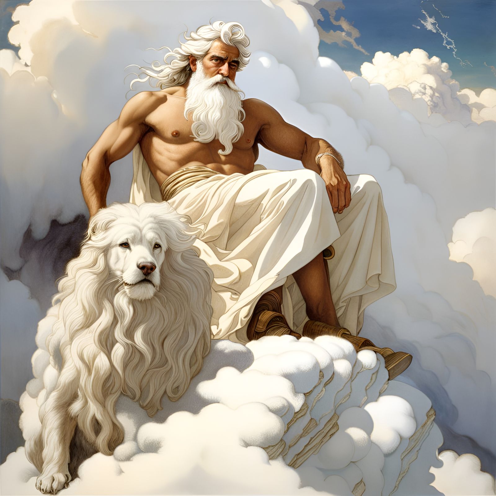 Zeus on Mt. Olympus - AI Generated Artwork - NightCafe Creator