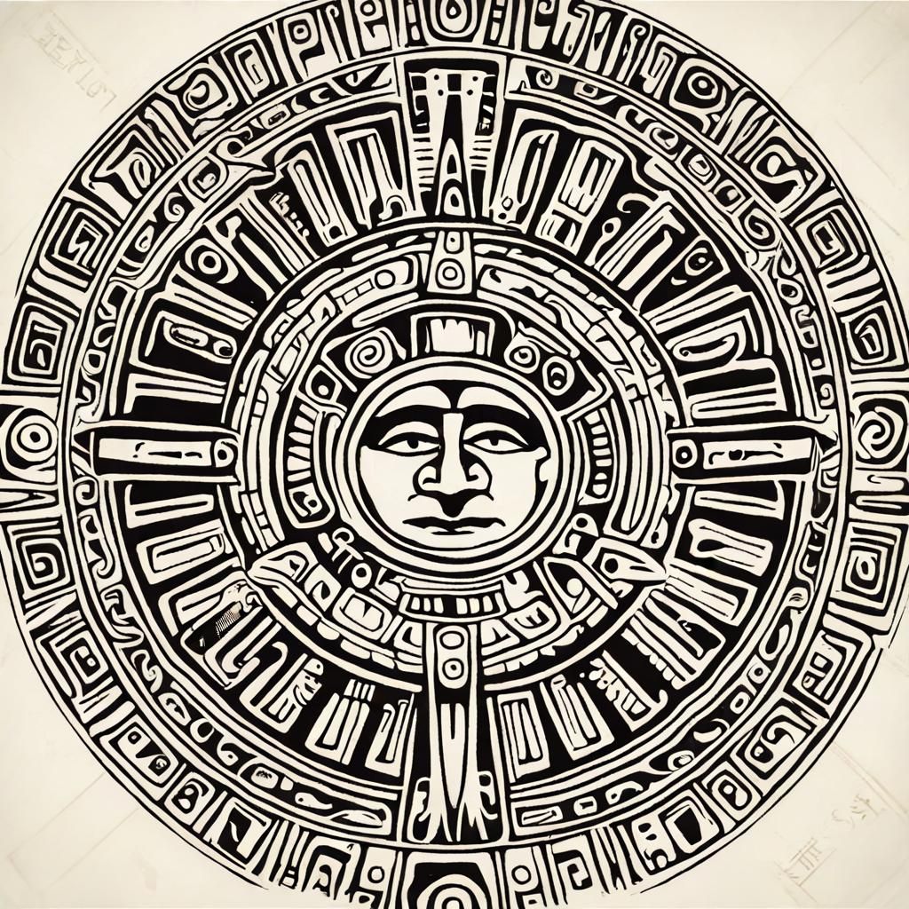 Aztec Sun Symbol - AI Generated Artwork - NightCafe Creator