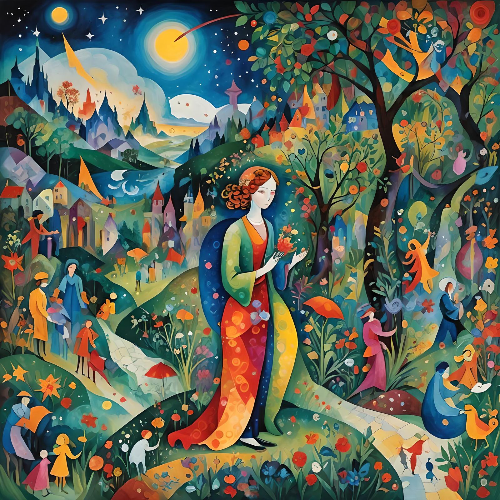 Inspired by Chagall - AI Generated Artwork - NightCafe Creator