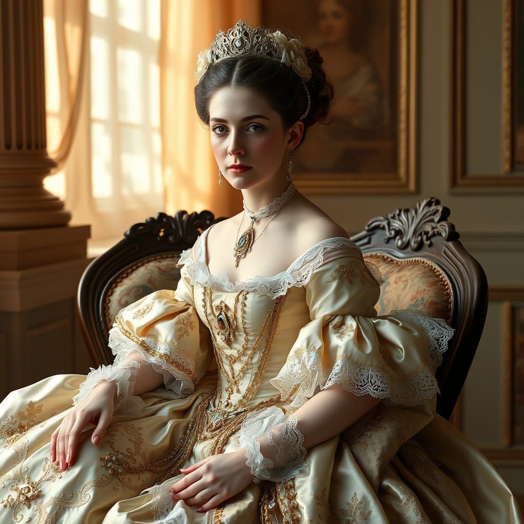 Ethereal Queen of Versailles in Whimsical 18th Cen... - AI Art