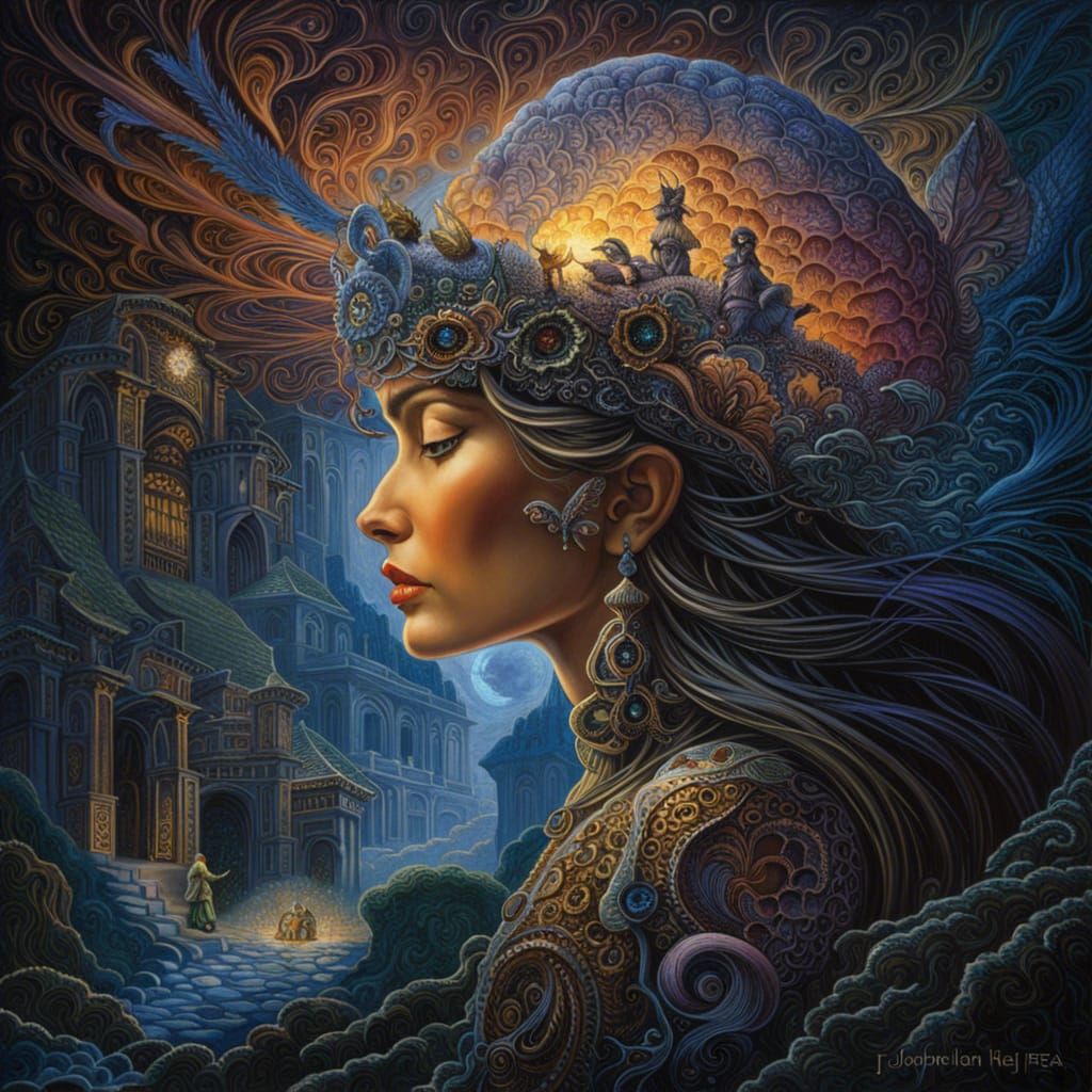 "Brain Damage" by Josephine Wall Kelly Freas Killian Eng: dark moody ...