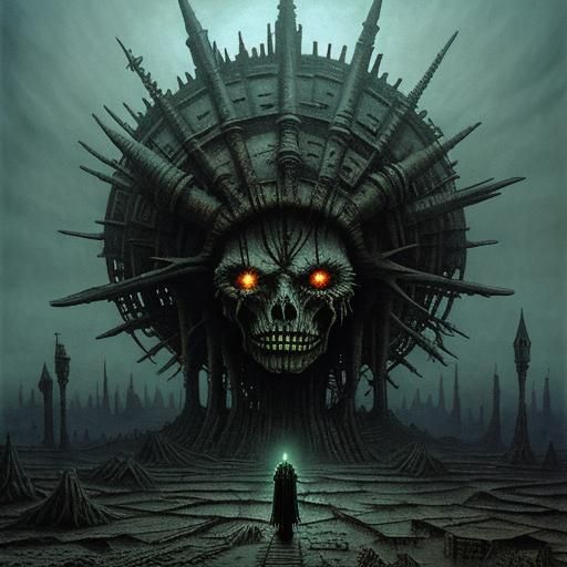 Desolate wasteland DEMON jester :: HELLSCAPE city :: fairy lights ...