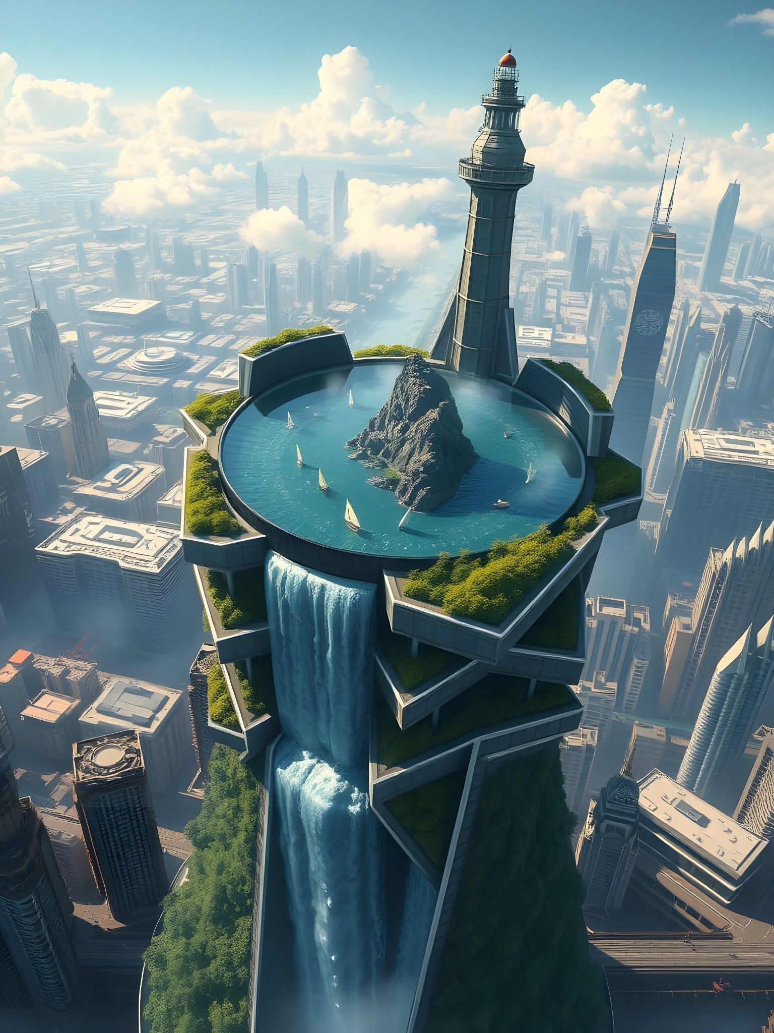 Solarpunk Skyscraper - Surreal Skyscraper Blooms with Lush ...