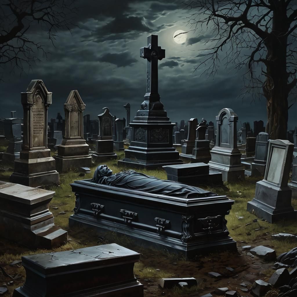 Cemetery - AI Generated Artwork - NightCafe Creator