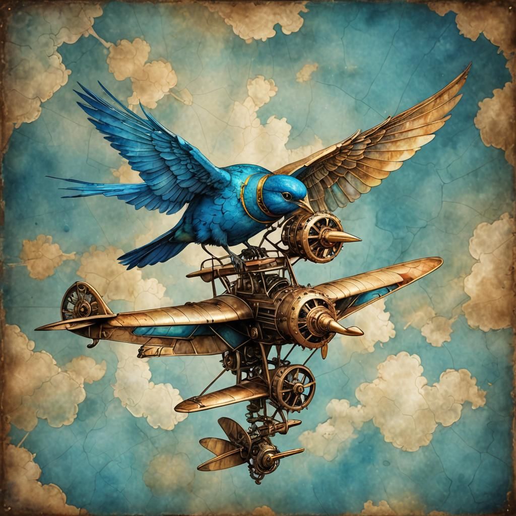 FIRST_FLIGHT_18_BLUE_BIRD - AI Generated Artwork - NightCafe Creator