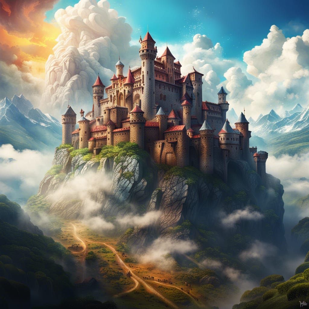 cloudy castle - AI Generated Artwork - NightCafe Creator
