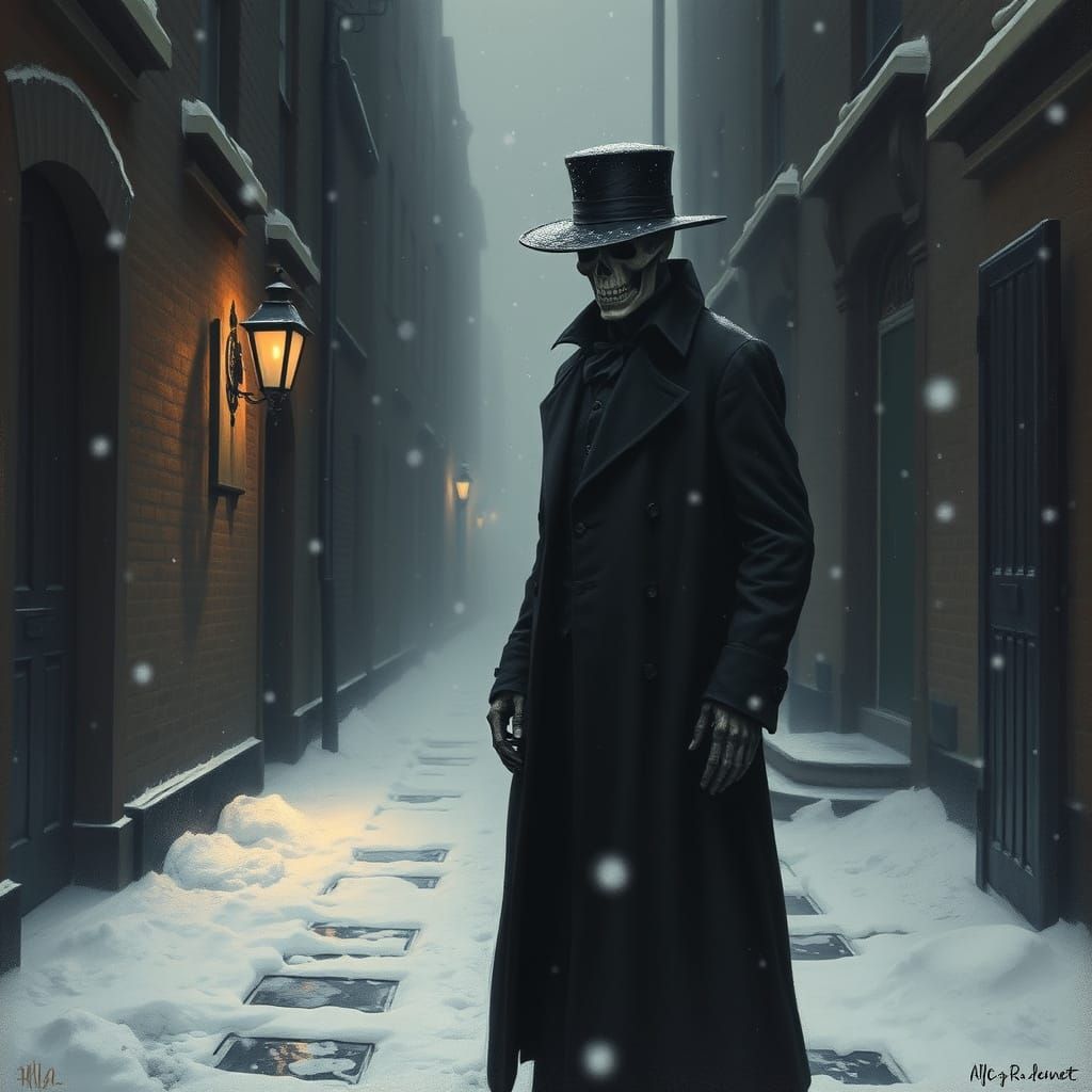 Jack the Ripper snowing skeleton - Victorian Vampire Haunts...