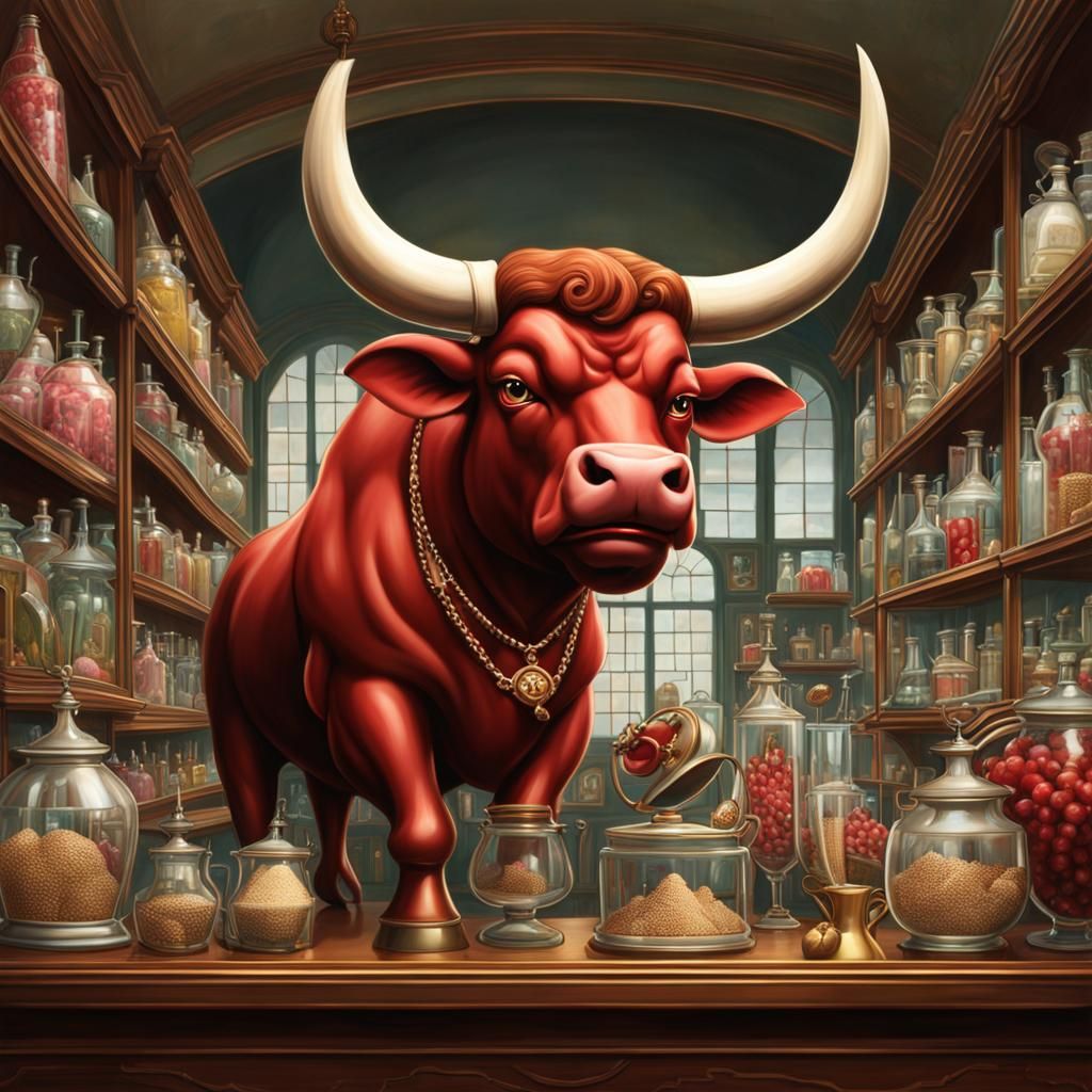 Bull in Candy Shop - AI Generated Artwork - NightCafe Creator