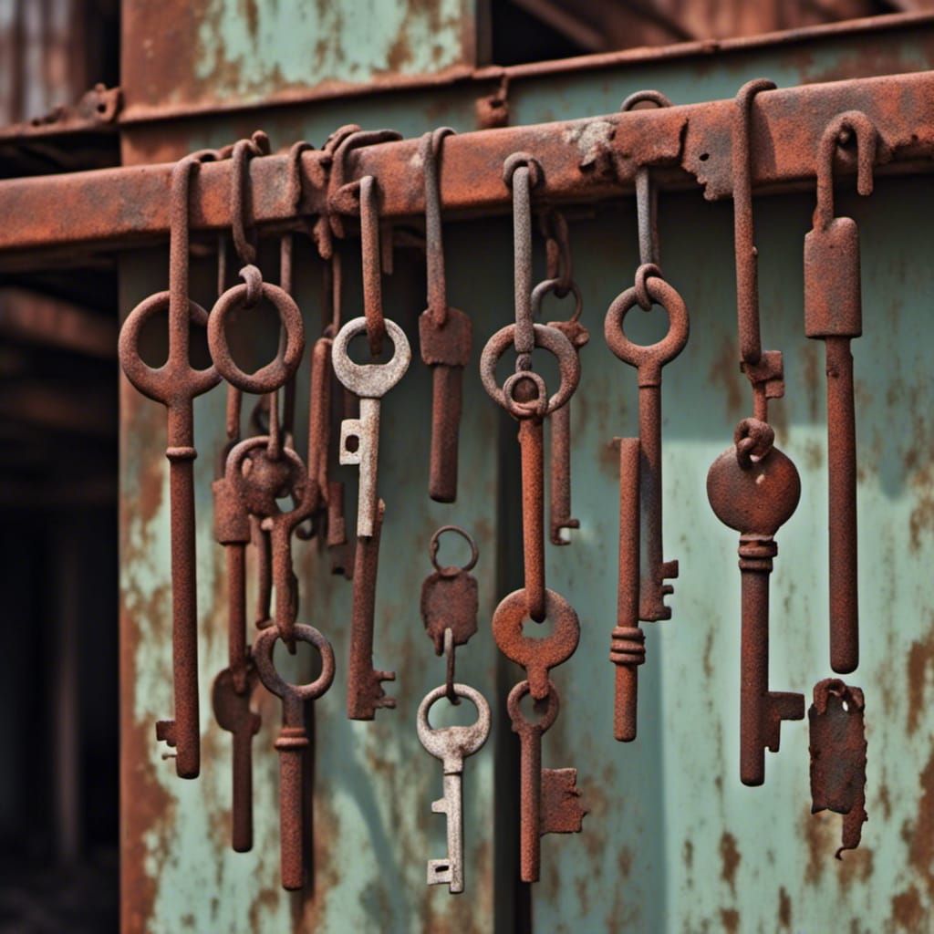Old rusted farm keys - AI Generated Artwork - NightCafe Creator