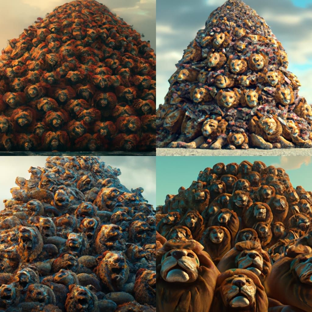 Towering Lions: A Fantastical Artstation Concept - AI Art