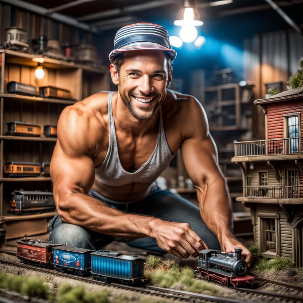 Model Railroad Enthusiast - AI Generated Artwork - NightCafe Creator