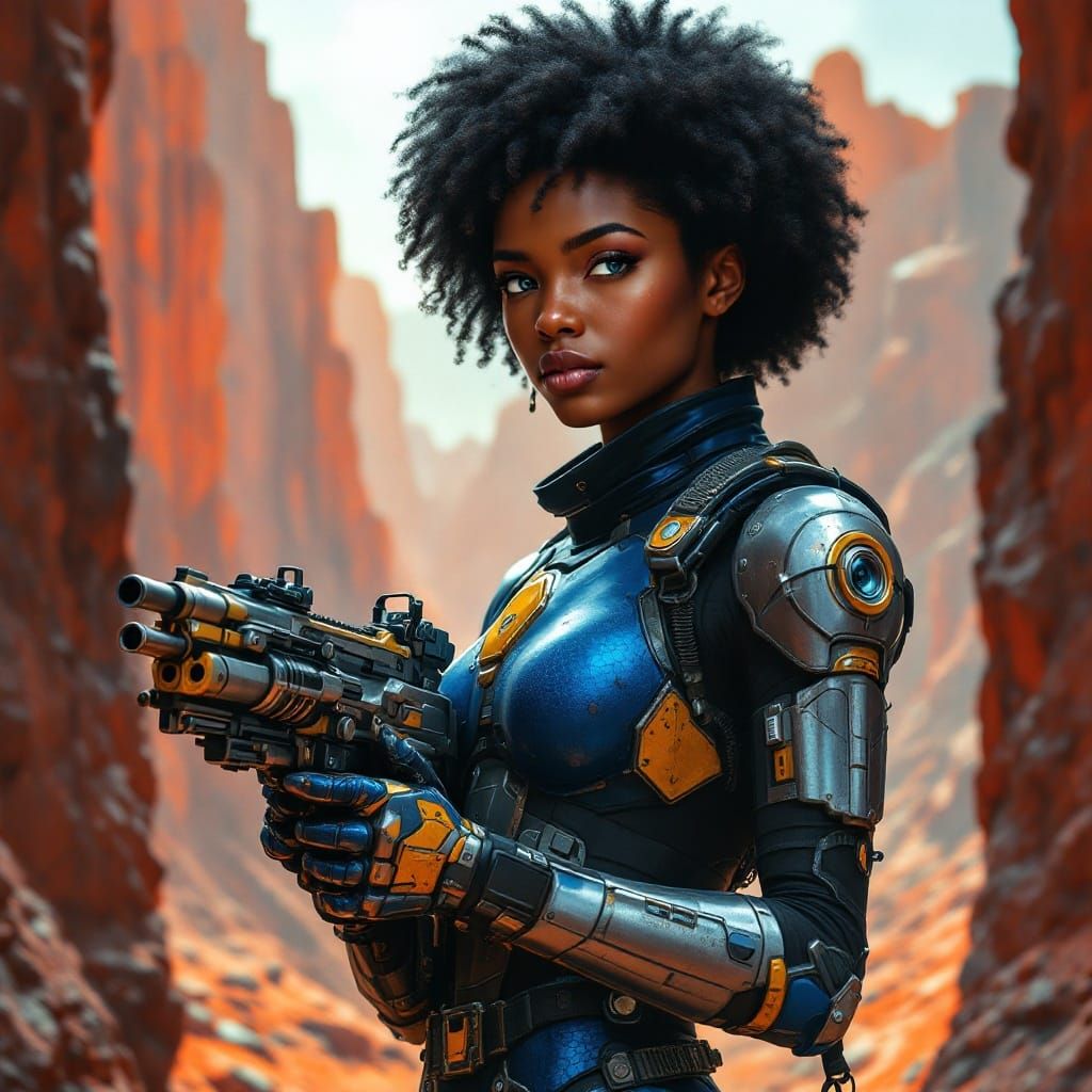 The Bounty Hunter - Gritty Cyberpunk Bounty Hunter in Metall...