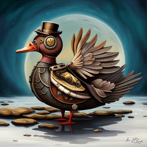 Steampunk Duck 1 - AI Generated Artwork - NightCafe Creator