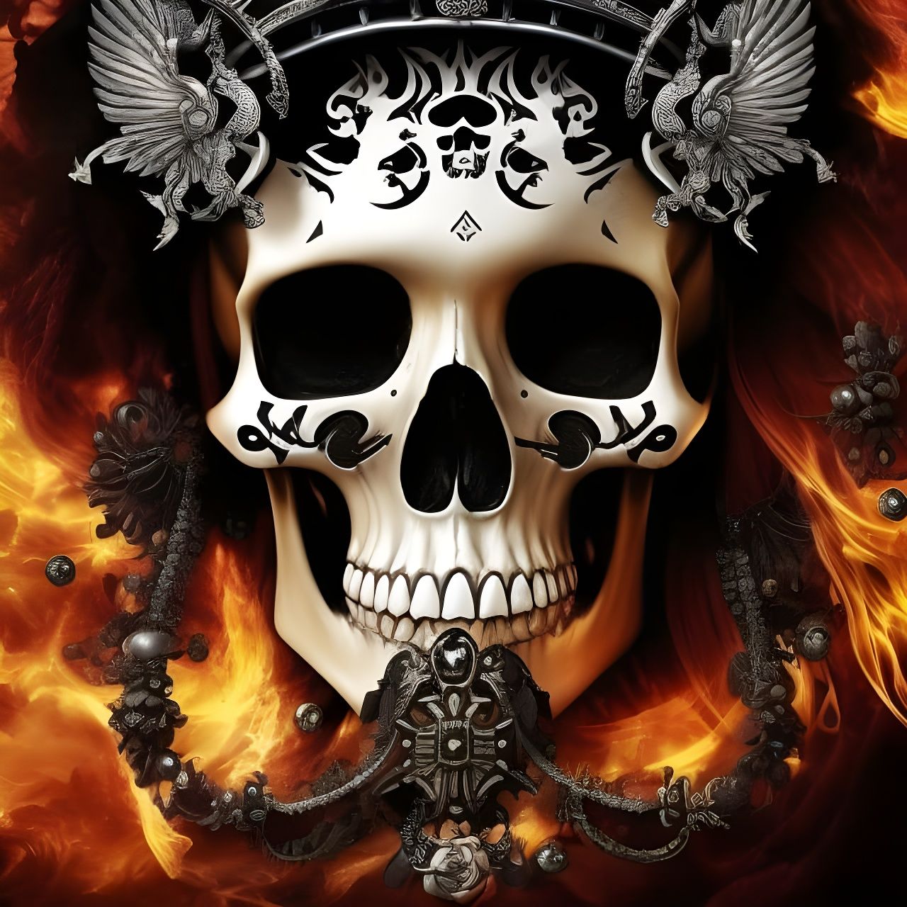 Fire Pirate Skull - AI Generated Artwork - NightCafe Creator