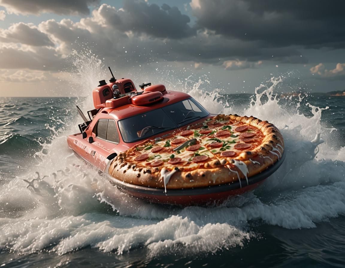 Pizza boat - AI Generated Artwork - NightCafe Creator