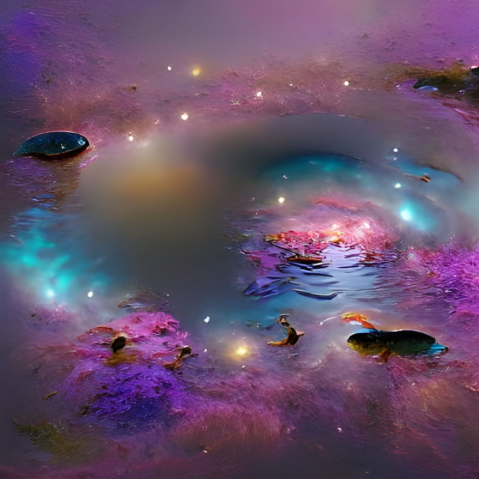 A pond in the galaxy - AI Generated Artwork - NightCafe Creator