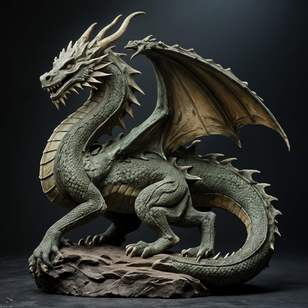 Clay Dragon - Handcrafted Clay Dragon Masterpiece