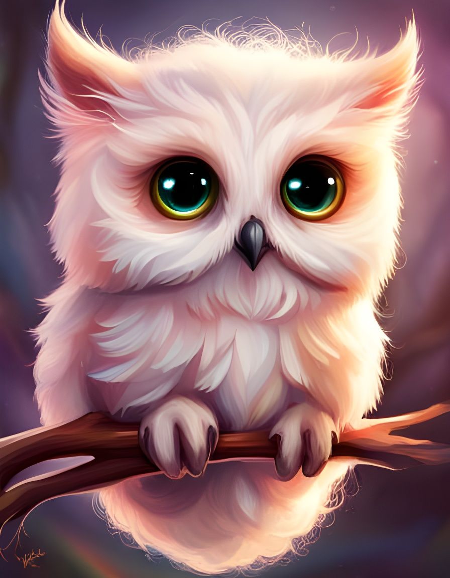 🦉Cute Fluffy Owl🦉 - AI Generated Artwork - NightCafe Creator
