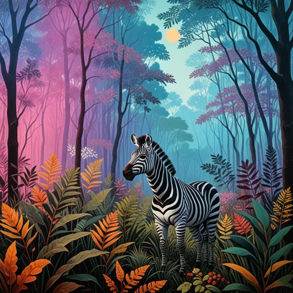 creation a zebra in the forest - Vibrant Zebra Concept Art ...