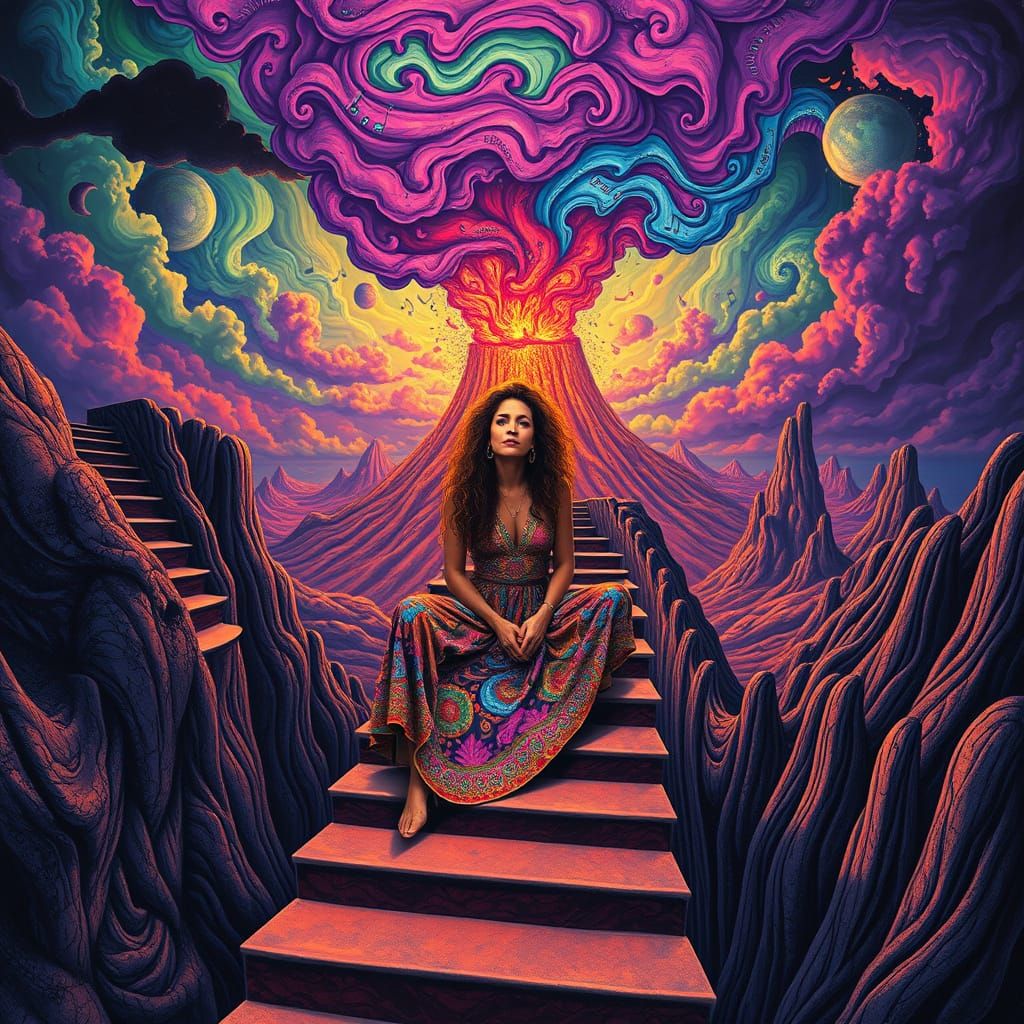 Psychedelic Janis Joplin in Escher's Surrealistic ... - AI Art