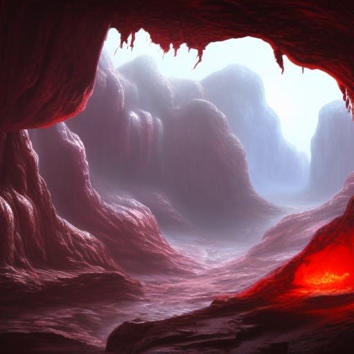 red cave - AI Generated Artwork - NightCafe Creator