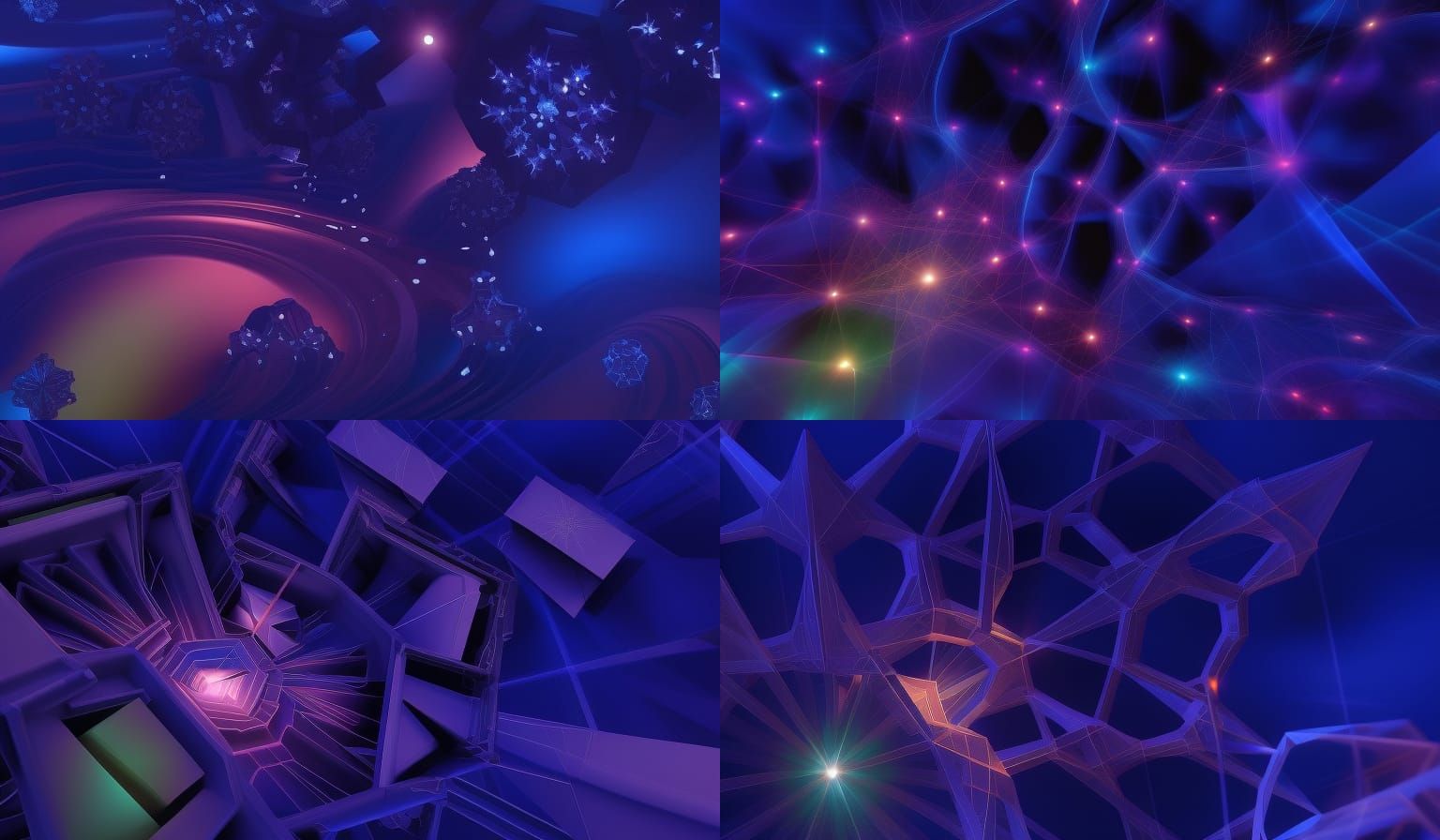 hologram volumetric geometry fractals - AI Generated Artwork ...