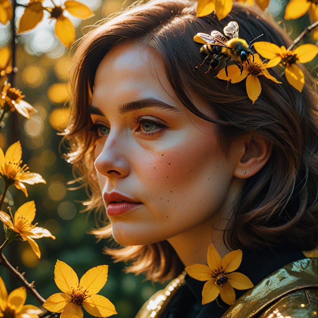 Hyper-Realistic Autumn Forest Kiss in Digital Art - AI Art