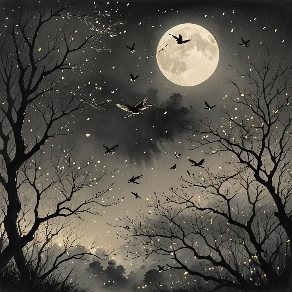 Yogarasu [The night crow] - AI Generated Artwork - NightCafe Creator