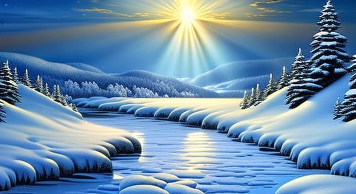Winter Scene - AI Generated Artwork - NightCafe Creator